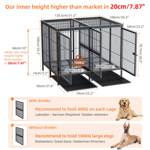 Tucker Murphy Pet™ 52 Inch Dog Crate With Divider Panel, Heavy Duty Pet ... Tucker Murphy Pet™ 52 Inch Dog Crate With Divider Panel, Heavy Duty Pet ...
